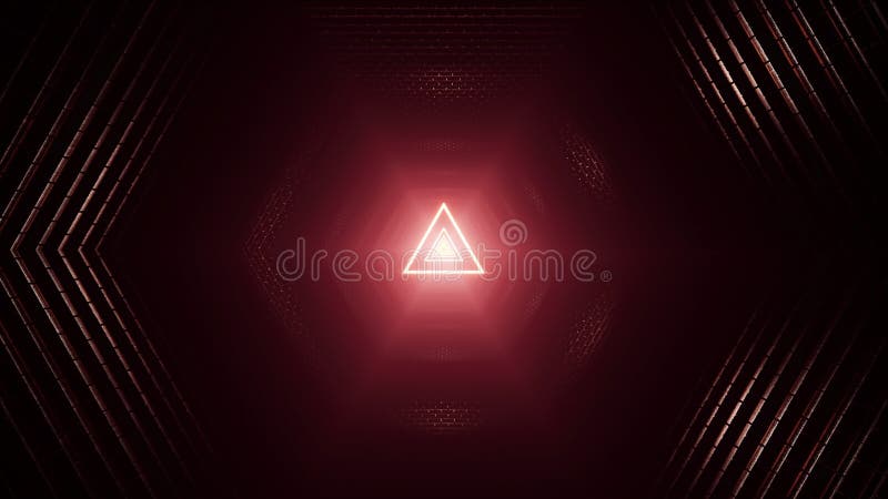 Glowing Red Triangle Light in the Tunnel VJ Loop Stock Footage - Video ...