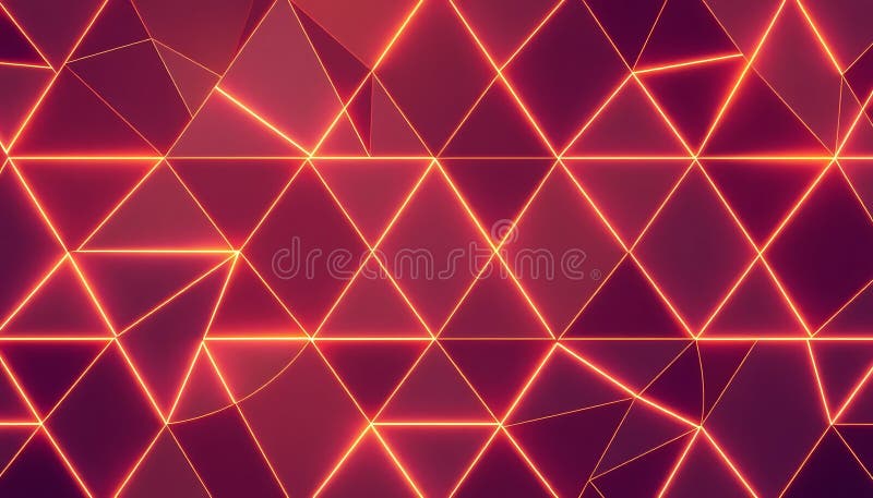Glowing Red Triangles Abstract Geometric Background Neon Lines Design ...