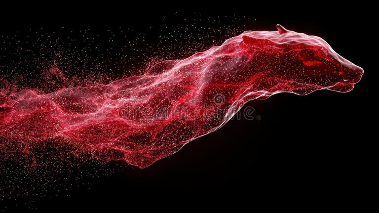 Glowing Red Wolf-like Creature in Motion Stock Illustration ...