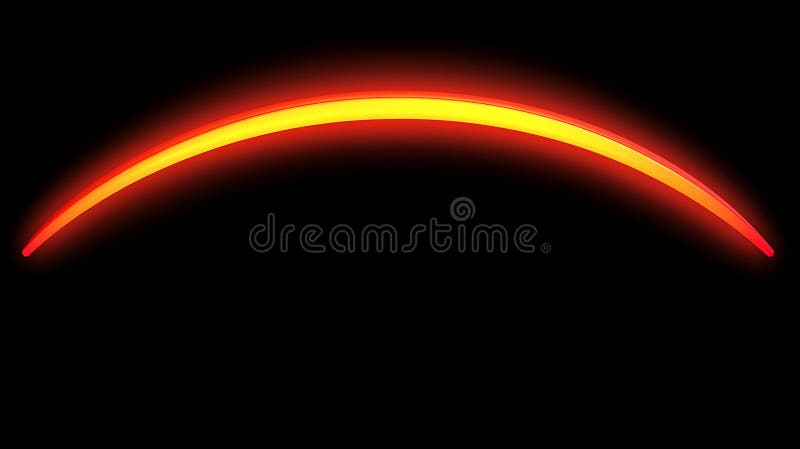 Glowing Red and Yellow Arc Against Black Background Stock Illustration ...