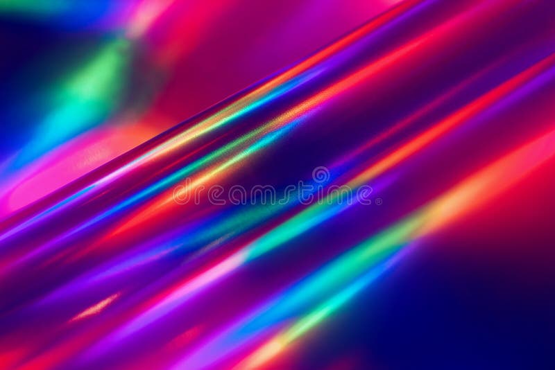 Glowing Reflective Iridescent Neon Tubes Stock Illustration ...