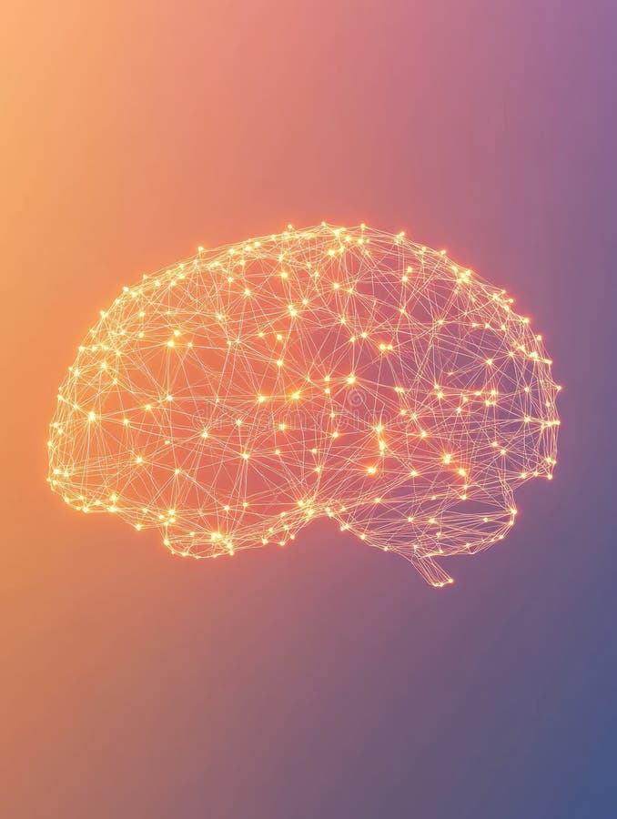 A Glowing Representation of the Brain is Formed by Small Light Points ...