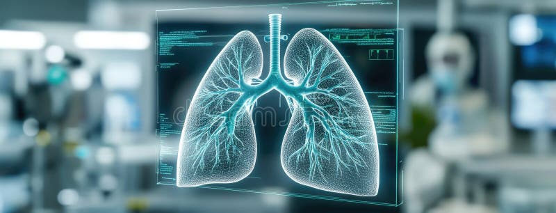 Glowing Representation of Human Lungs Illuminated Against a Dark ...