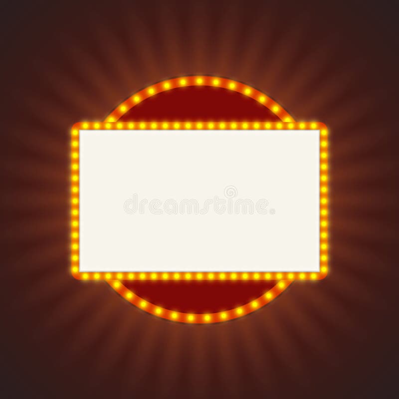 Glowing Retro Light Banner for Text. Stock Vector - Illustration of ...