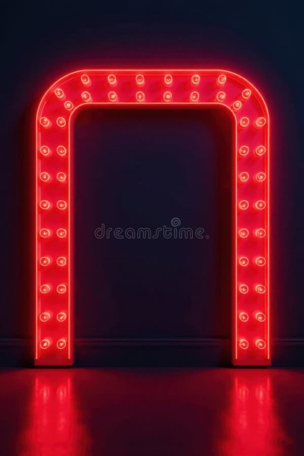 Glowing Retro Marquee Light Frame, Dark Background, Pattern, Marquee ...