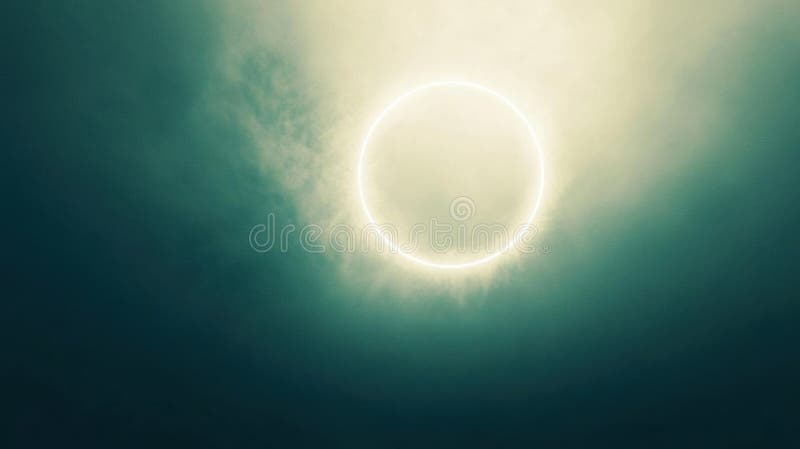 Glowing Ring in Dark Sky, Abstract Art Stock Illustration ...