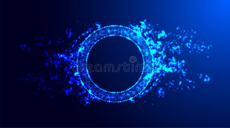 Glowing Ring Made of Small Glowing Particles. Trendy Dots Cover Design ...