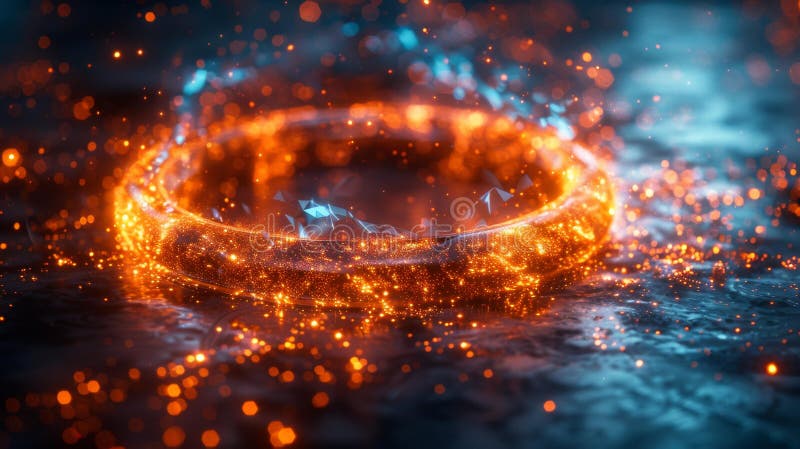 Glowing Ring in a Mystical Setting - Generative Ai Stock Illustration ...