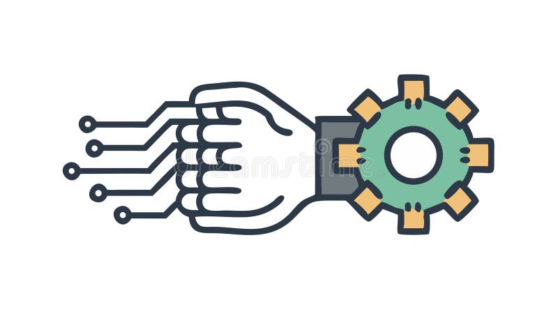 Glowing Robotic Hand and Arm, Symbolizing Bionic Augmentation, Vector ...