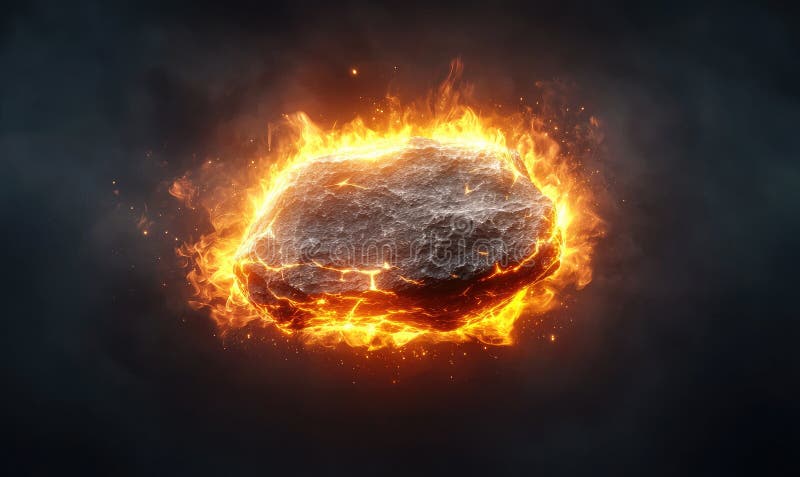 A Glowing Rock Surrounded by Flames, Symbolizing Transformation and ...