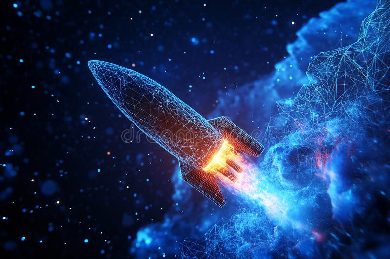 Abstract Rocket Launch Digital Art Futuristic Spacecraft Technology ...