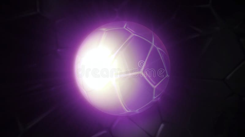 Glowing Rotating Ball on Dark Background with Moving Pattern. Motion ...