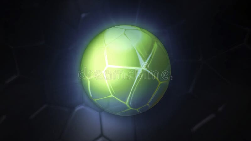 Glowing Rotating Ball on Dark Background with Moving Pattern. Motion ...