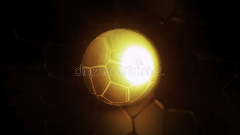 Glowing Rotating Ball on Dark Background with Moving Pattern. Motion ...