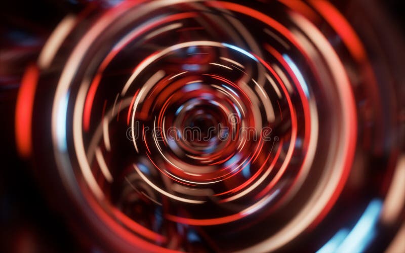 Glowing Round Illuminated Lines with Motion Blur, 3d Rendering Stock Illustration - Illustration ...