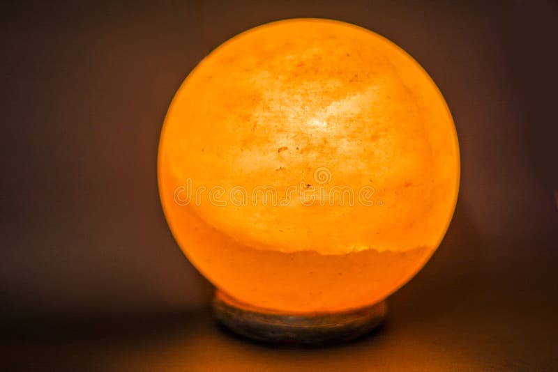 Glowing Round Red Salt Lamp Stock Image - Image of himalayan, crystal ...