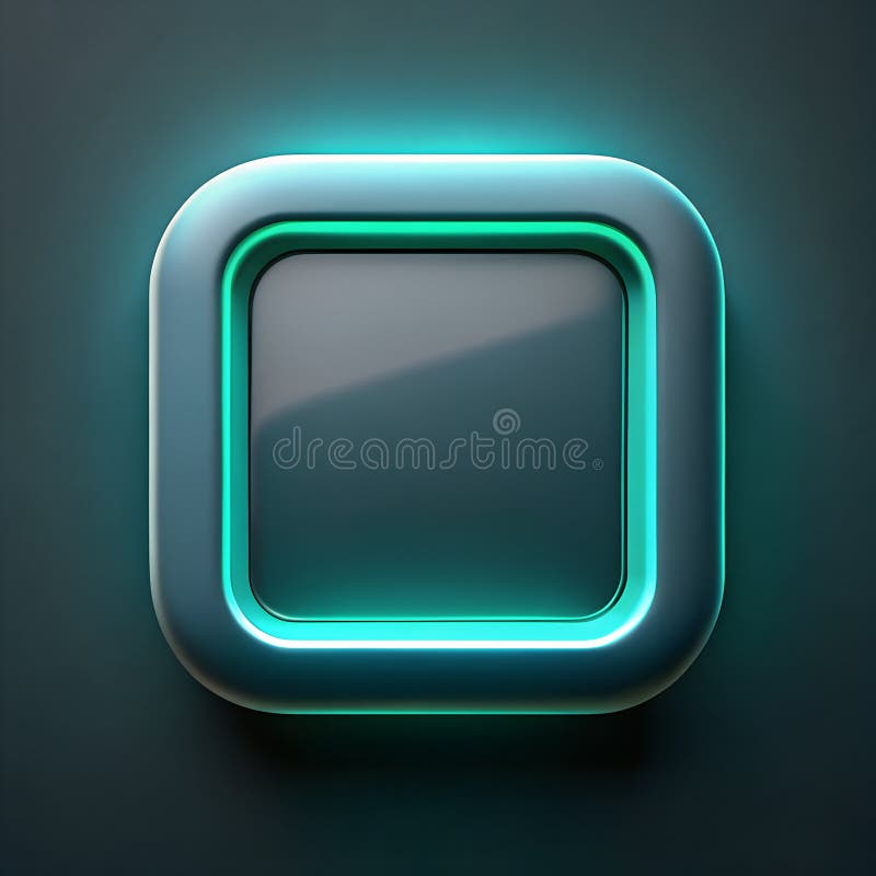 Glowing Rounded Square Frame Graphic Design Element with Neon Light ...