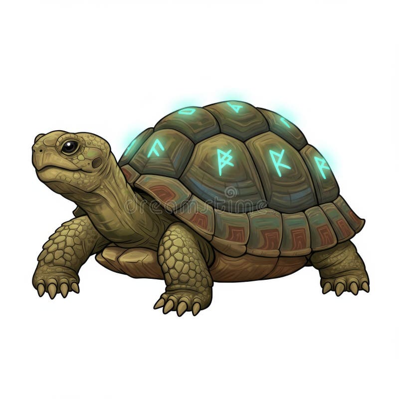 Glowing Rune Turtle Pixel Art Illustration Stock Illustration ...
