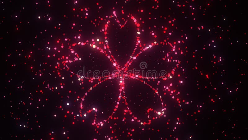 Glowing Sakura Flower Symbol Surrounded by Floating Lights Stock ...
