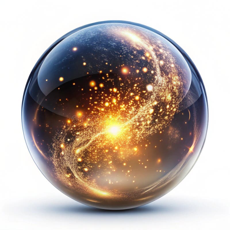 Sci-fi Energy Orb with Floating Particles Stock Illustration ...