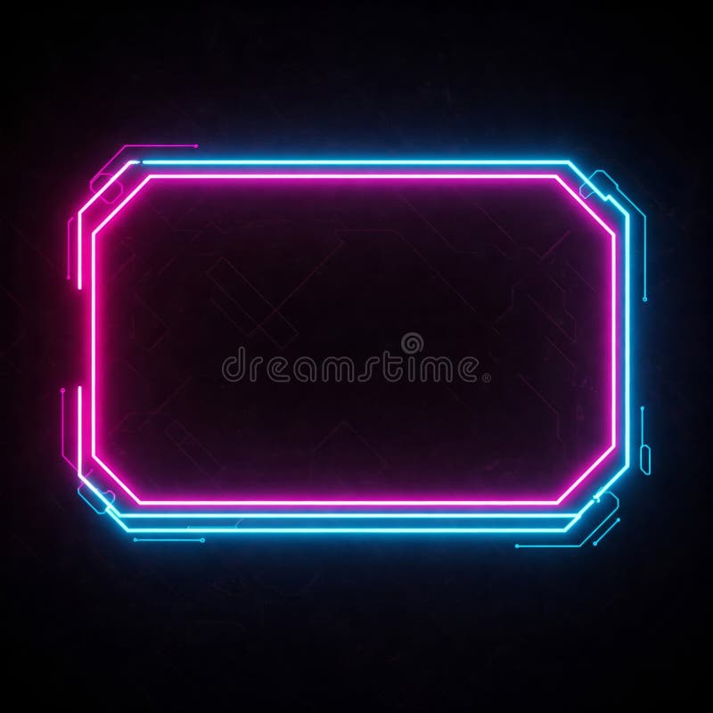 Glowing Tech Border stock illustration. Illustration of electronic ...