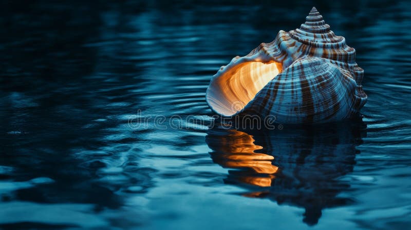 Glowing Seashell Blue Water Reflections Stock Photos - Free & Royalty ...