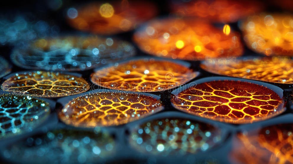 Glowing Seed Kernels Reflecting Drought Data Under Fluorescence Stock ...