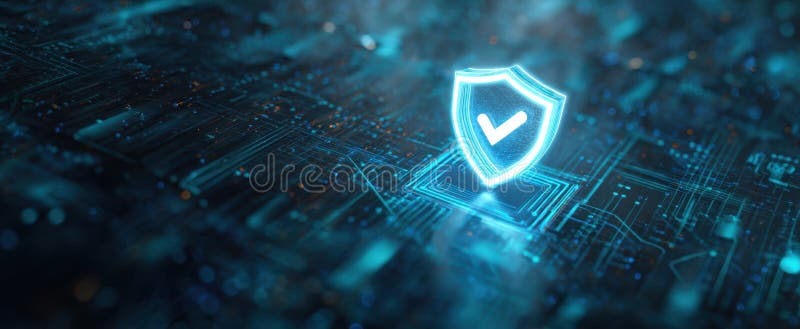 The Glowing Shield Icon Representing Digital Security and Protection in ...