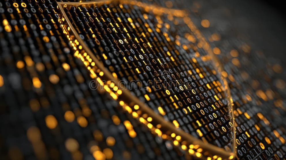 Glowing Shield Made of Binary Code Over Login Field with Clear Space on ...
