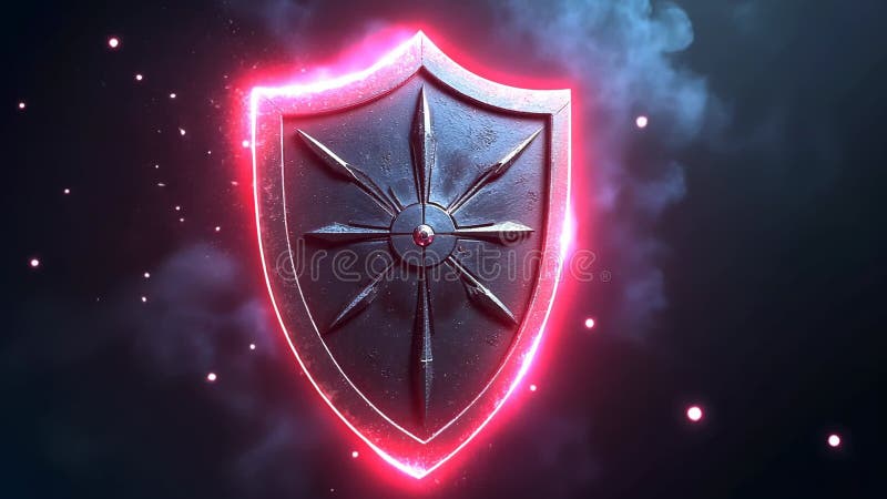 Glowing Shield: a Symbol of Protection and Strength Stock Footage ...