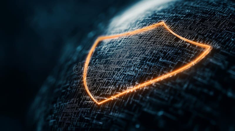 A Glowing Shield Symbol on a Textured Surface, Representing Protection ...