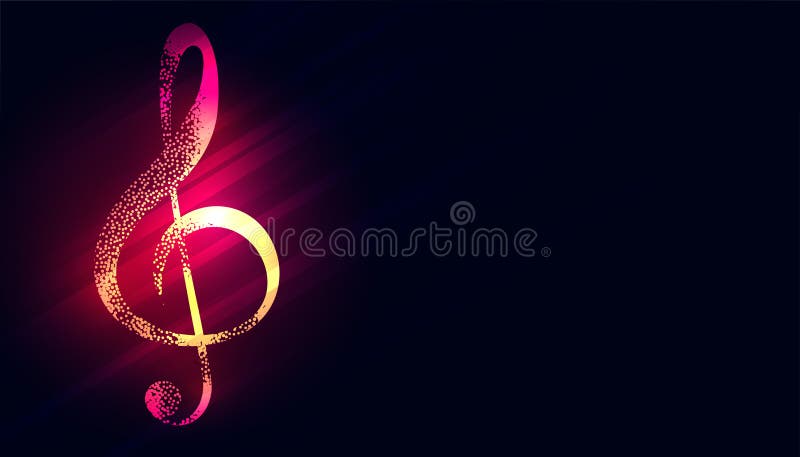 Shiny Musical Notes on Black Background. . Stock Illustration ...
