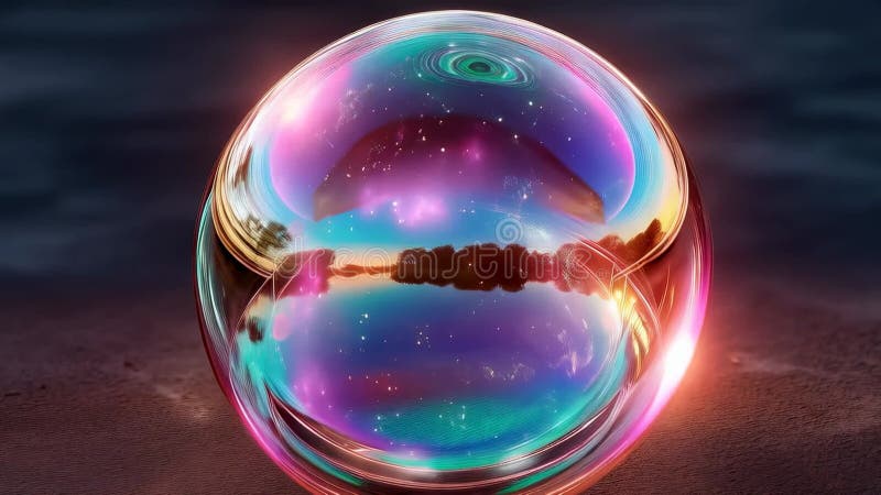 Glowing Shiny Transparent Bubble Sphere Stock Footage - Video of ...