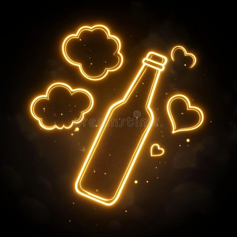 A Glowing Sign Displaying a Brain Filled with Plastic Garbage ...