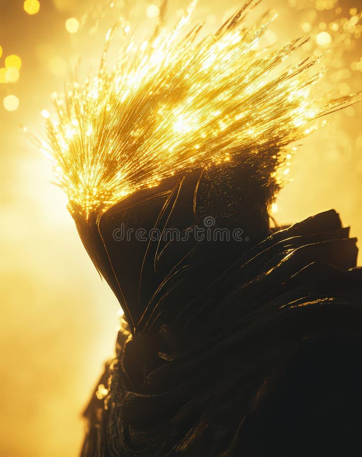 Glowing Silhouette of a Mysterious Figure in Golden Light Stock Photo ...