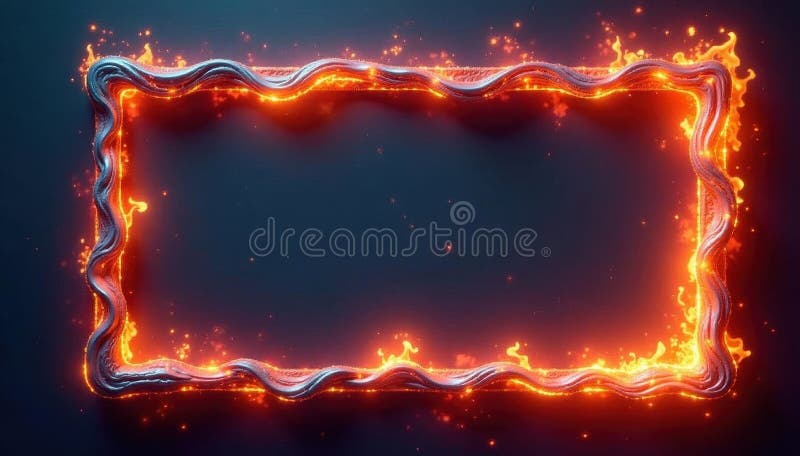 Glowing Silver Flame Frame, Perfect for Design , Border, Bright ...