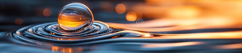 Glowing Liquid Sphere with Smooth Reflections on Black Surface Stock ...