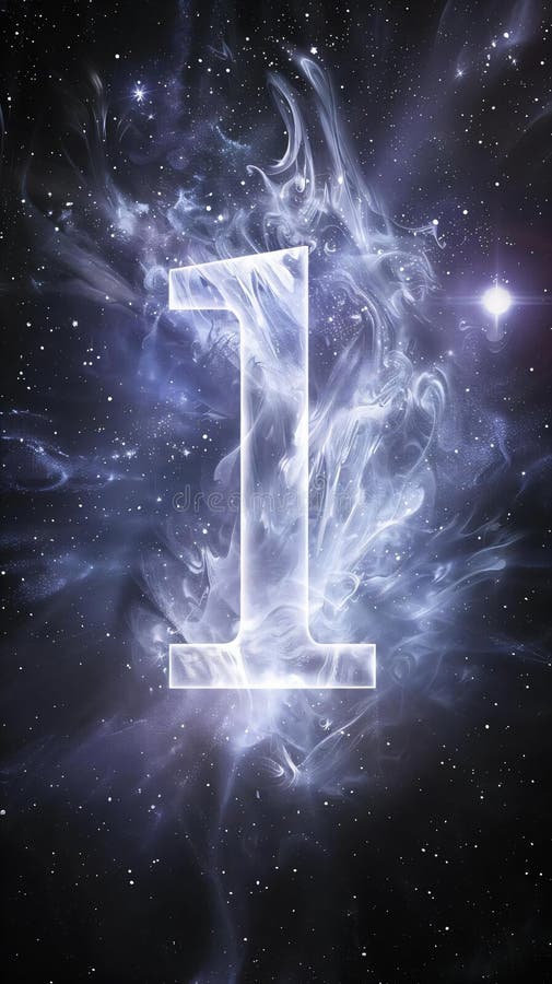 Glowing Silver 1 Stands Out Against Starry Night Sky Symbolizing Unity ...