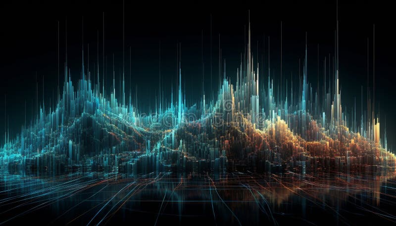 Glowing Sine Waves Create Futuristic Backdrop Design Generated by AI ...