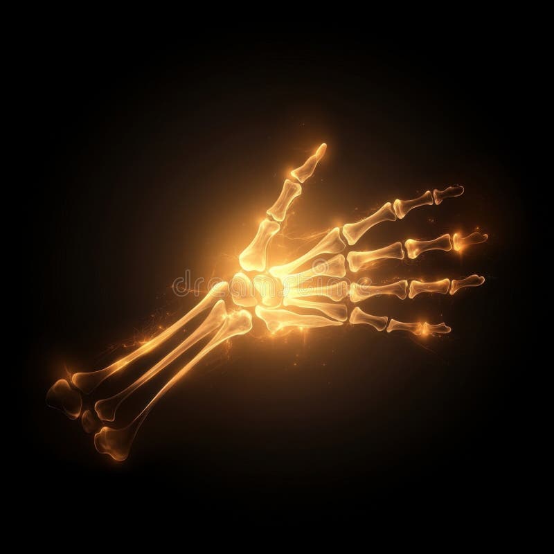 A Glowing Skeleton Hand Showcasing the Intricate Bone Structure ...