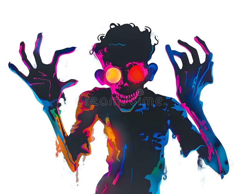 Glowing Skeleton stock illustration. Illustration of creepy - 341289593