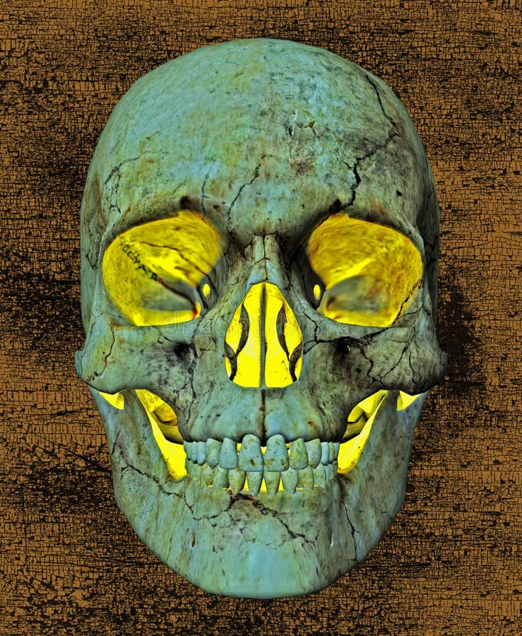 Glowing Skull Background stock illustration. Illustration of ghost ...