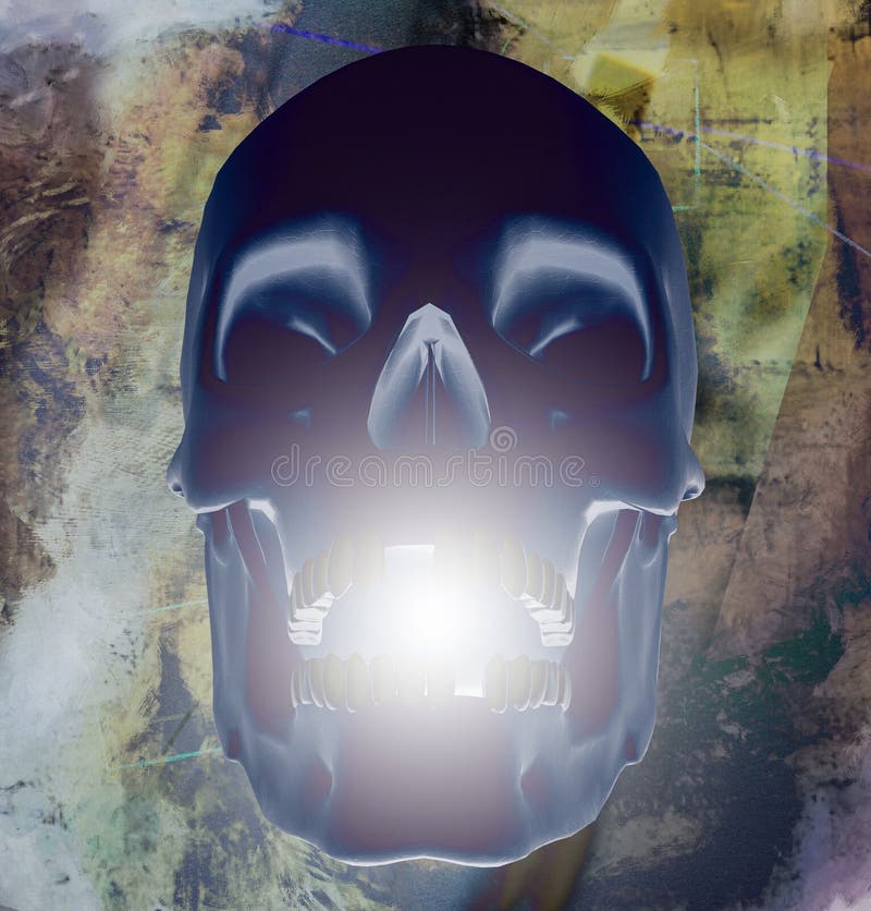 Glowing Skull Background stock illustration. Illustration of ghost ...