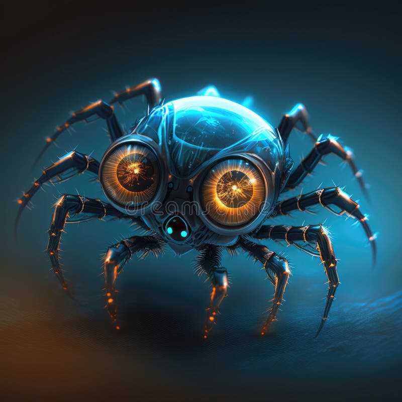 Glowing small spider stock illustration. Illustration of head - 275931647