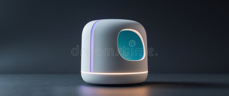 Glowing Smart Home Model on Dark Surface Stock Photo - Image of glowing ...