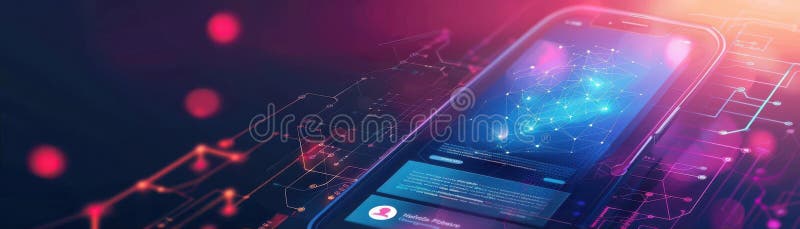 A Glowing Smartphone Display in a High-tech Setting, Highlighted with ...