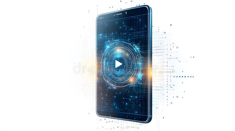 Glowing Smartphone with Play Button, Representing Digital Technology ...