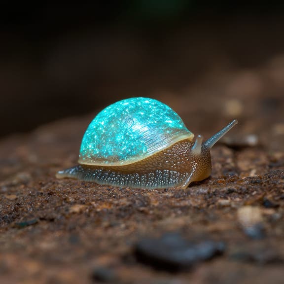 Glowing Snail Shell on Dark Ground Stock Illustration - Illustration of ...