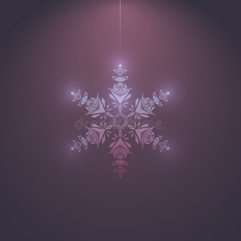 Glowing Snowflake on a Dark Background, Vector Stock Vector ...