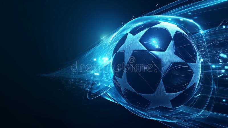 Glowing Soccer Ball in Motion Stock Image - Image of movement, sports ...